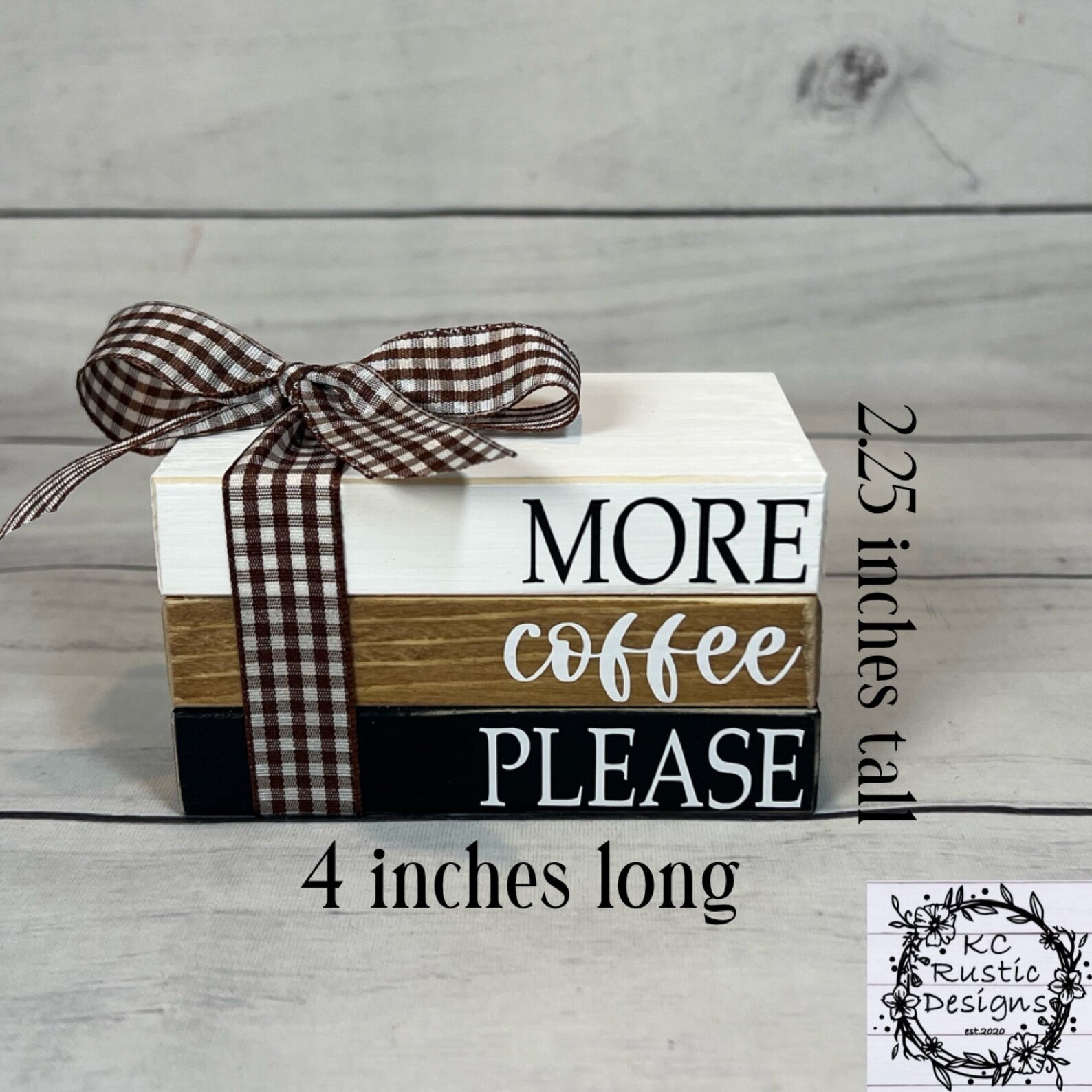 Coffee Mini Wood Book Stack/ Coffee Bar/ Tier Tray Decor/ Coffee Decor ...