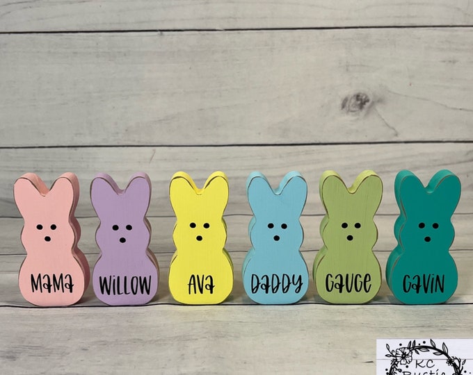 Wooden Peeps/bunnies/rabbits/easter Decor/easter Tier Tray/ Easter ...