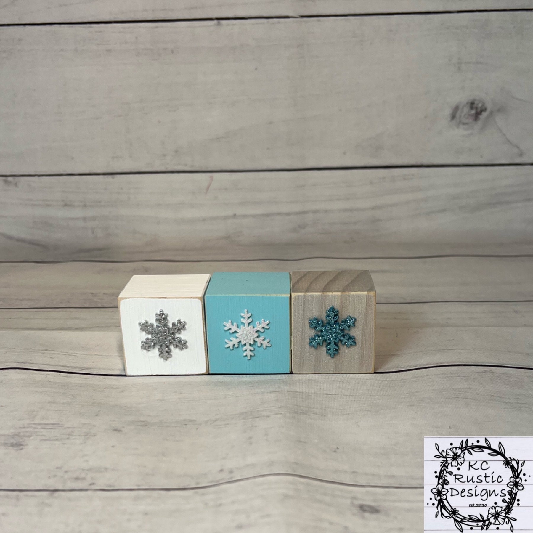 Snowflake Mini Wood Blocks/ Tiered Tray Decor/ Christmas Decor ...