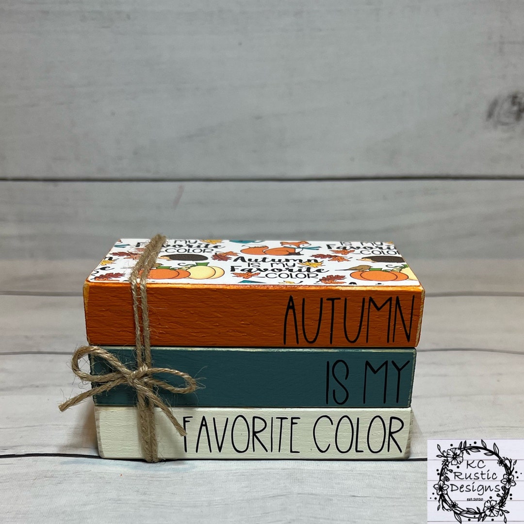 Autumn is My Favorite Color Mini Wood Book Stack/ Fall Decor/ Wood ...