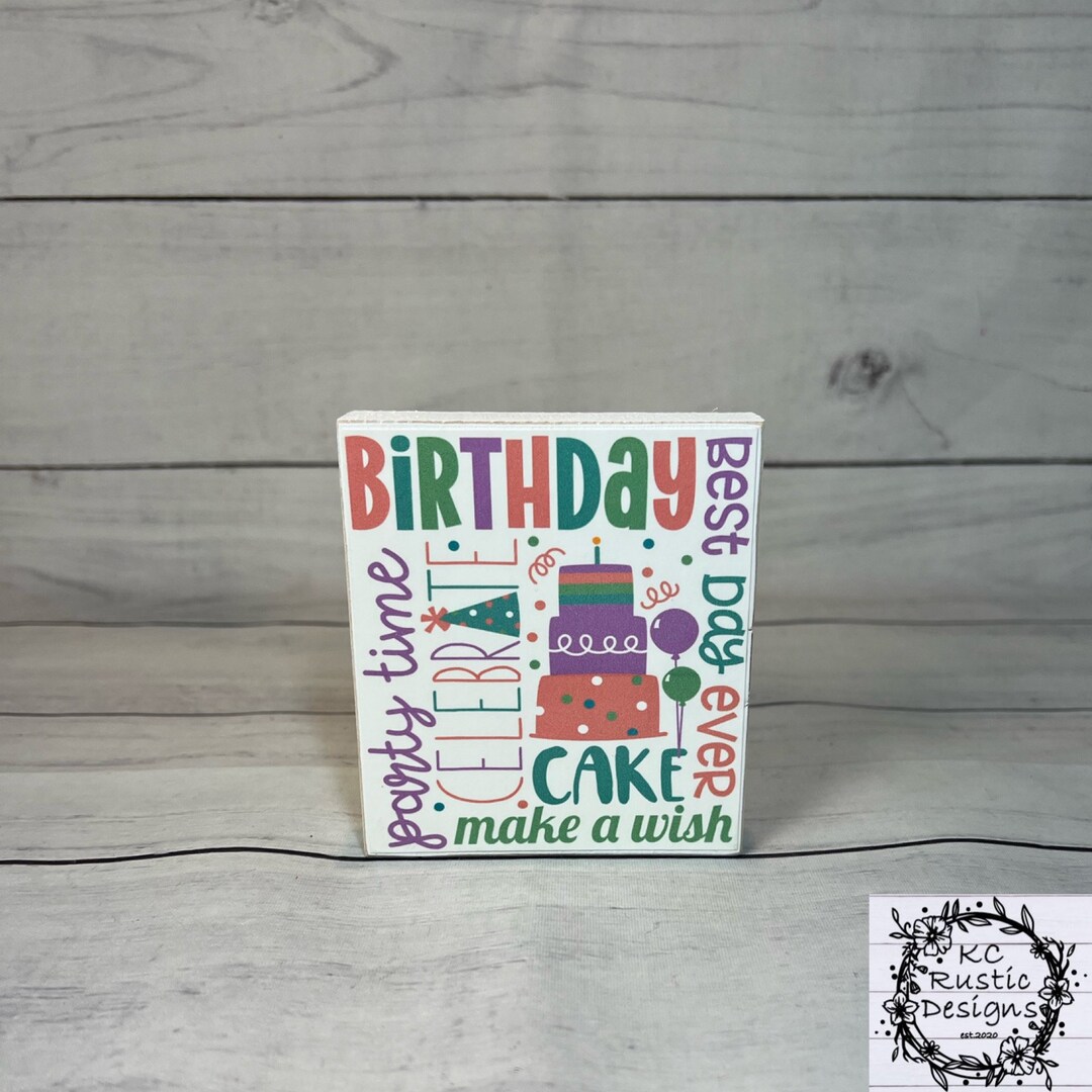 Birthday Wood Sign/birthday Sign/ Tiered Tray Decor/wood Sign/happy ...