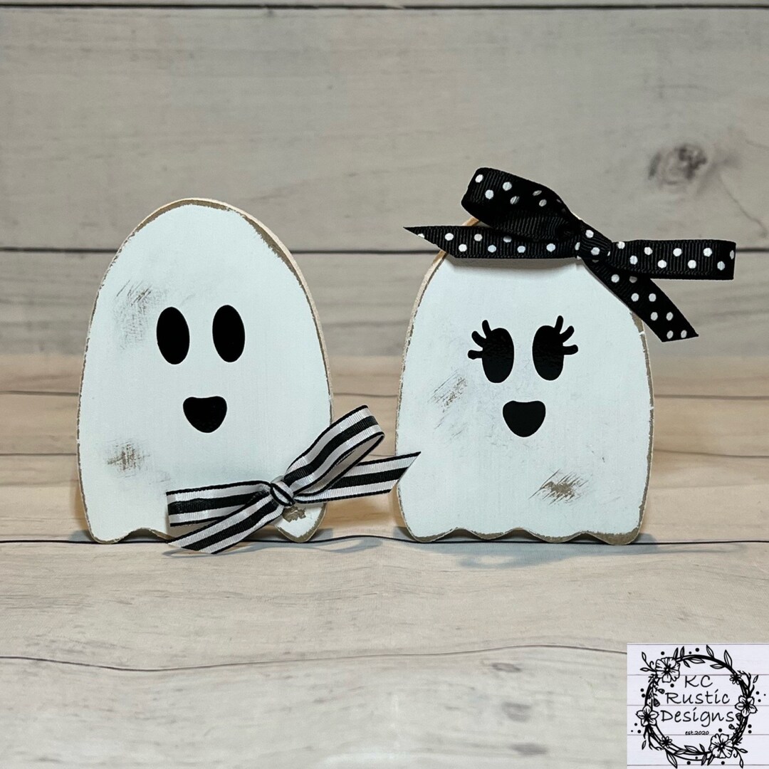 Halloween Wood Ghost Set/ Halloween Decor/ Farmhouse/ Tier Tray Decor ...