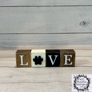 Dog Decor/ Wood Blocks/ Tiered Tray Decor/ Wood Decor/ Mantle Decor ...