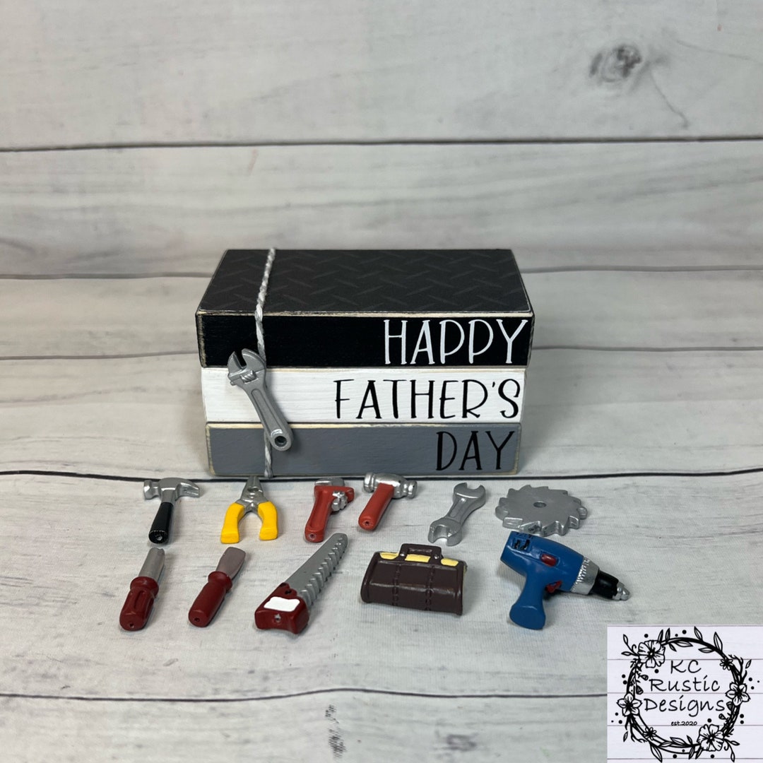 Father’s Day Mini Wood Book Stack/ Tiered Tray Decor/ Father’s Day Tier ...