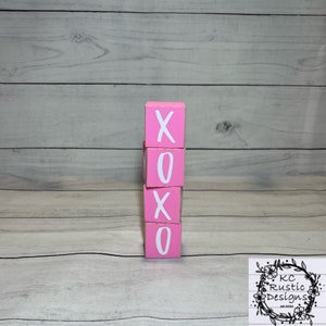 Valentine XOXO Wood Blocks/ Valentine Decor/ Farmhouse Decor/ Tiered ...