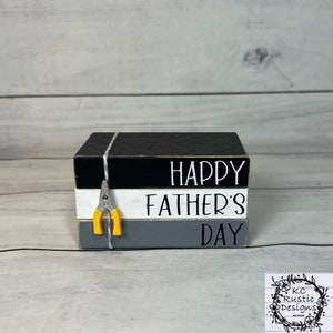 Fathers Day Mini Wood Book Stack/ Tiered Tray Decor/ Fathers Day Tier ...