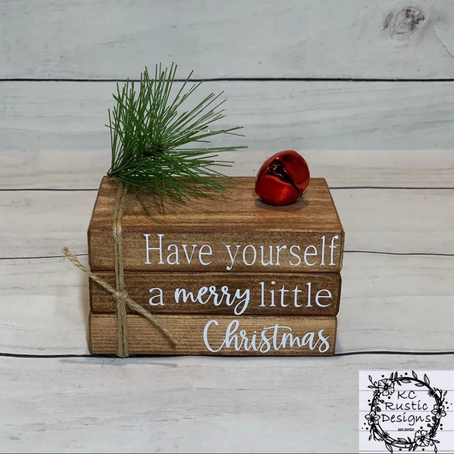 Christmas Mini Wood Book Stack/ Christmas Decor/ Tiered Tray Decor ...