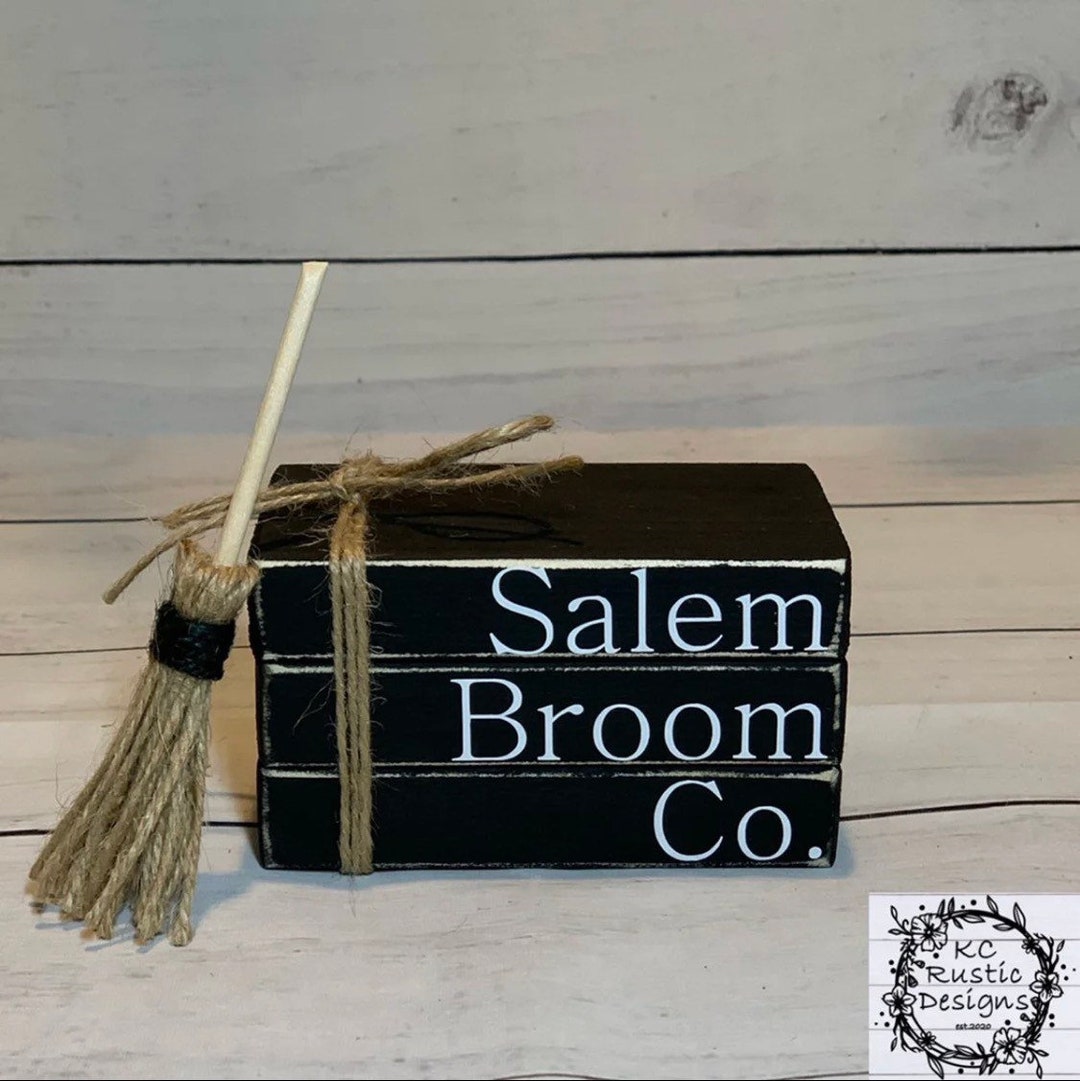 Halloween Book Stack/ Salem/ Halloween Decor/ Tiered Tray Decor/ Book ...