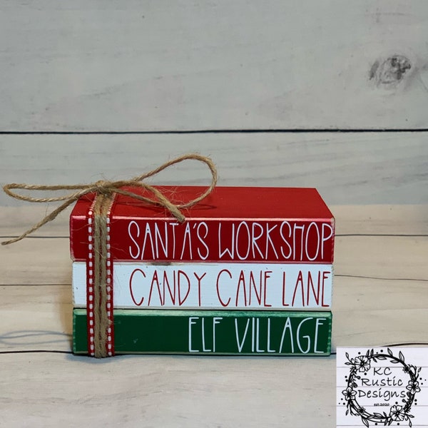 Christmas Book Stack - Etsy