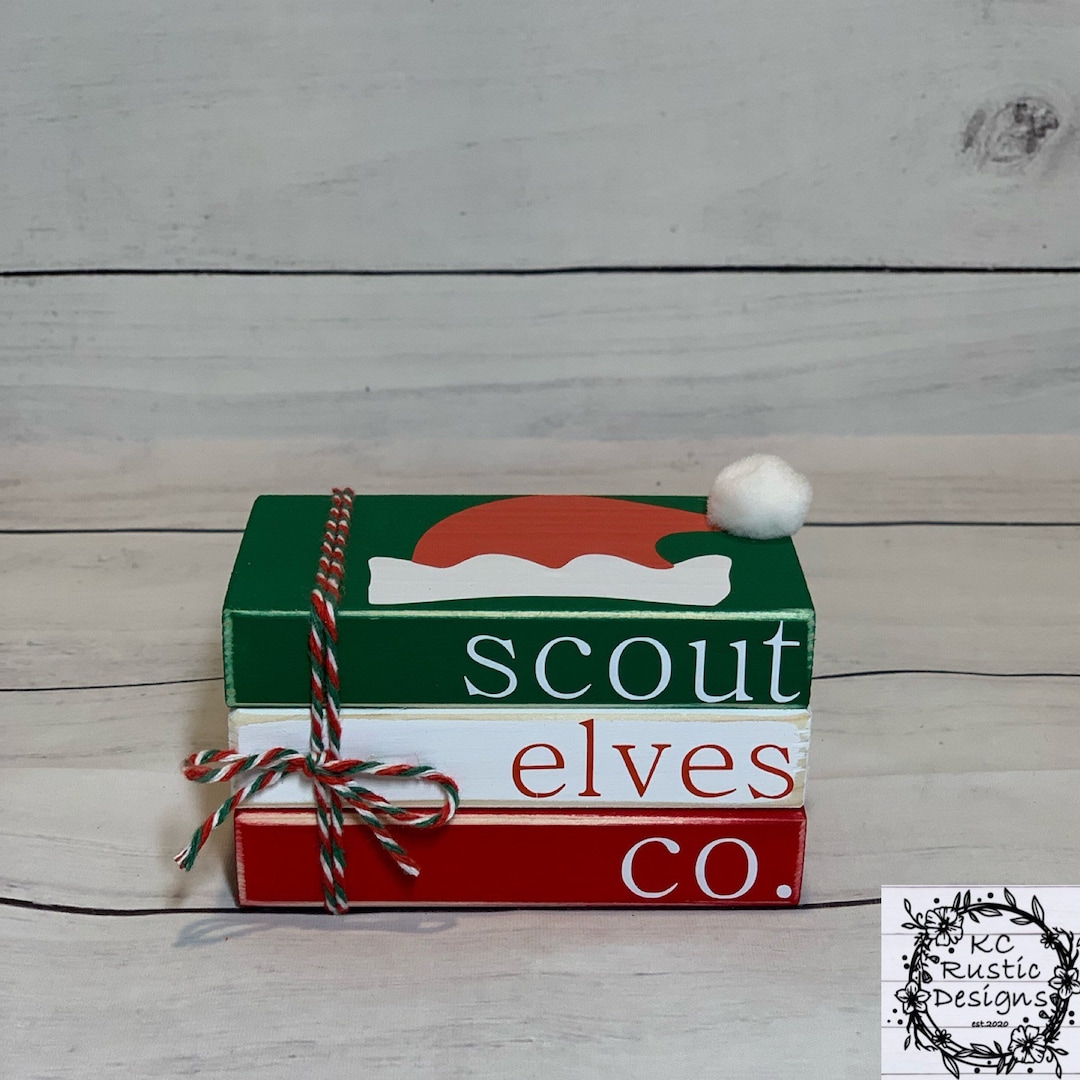 Christmas Mini Wood Book Stack/ Christmas Decor/ Tiered Tray Decor ...