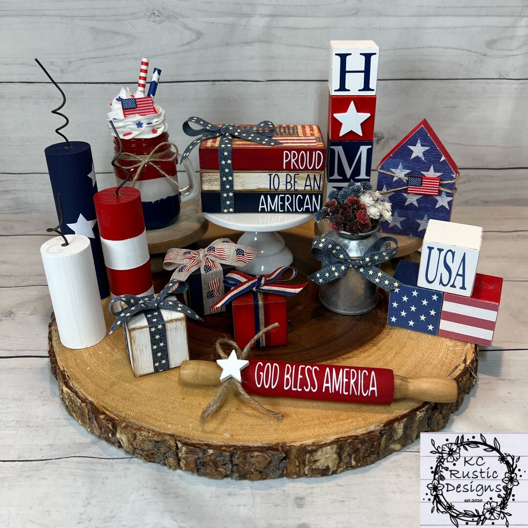 Patriotic Tier Tray Decor/patriotic Decor/ Tier Tray Decor/4th of July ...