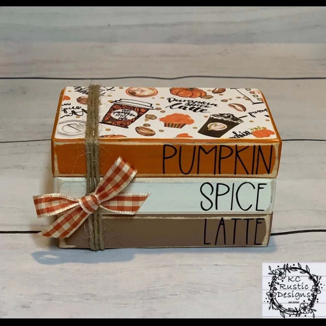 Fall Mini Book Stack/ Pumpkin Spice/ Latte/ Farmhouse/ Tiered Tray ...