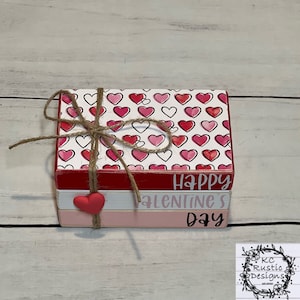 Valentines Books/valentine’s Day Decor/ Tiered Tray Decor/ Wood Books ...