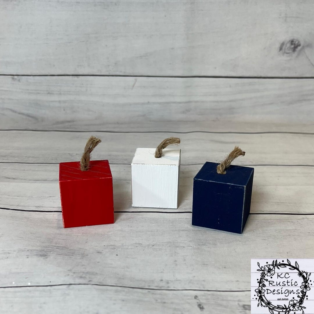 Mini Square Wooden Firecrackers/tiered Tray Decor/wooden Fireworks ...