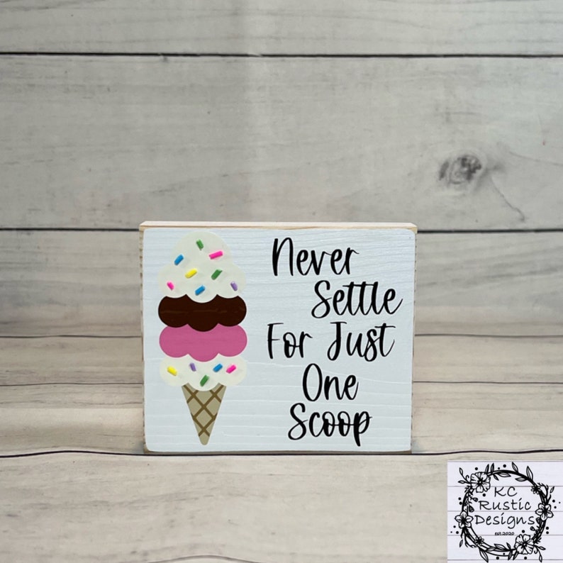 Ice Cream Wood Sign/ice Cream/tier Tray Decor/ Ice Cream Tier Tray ...
