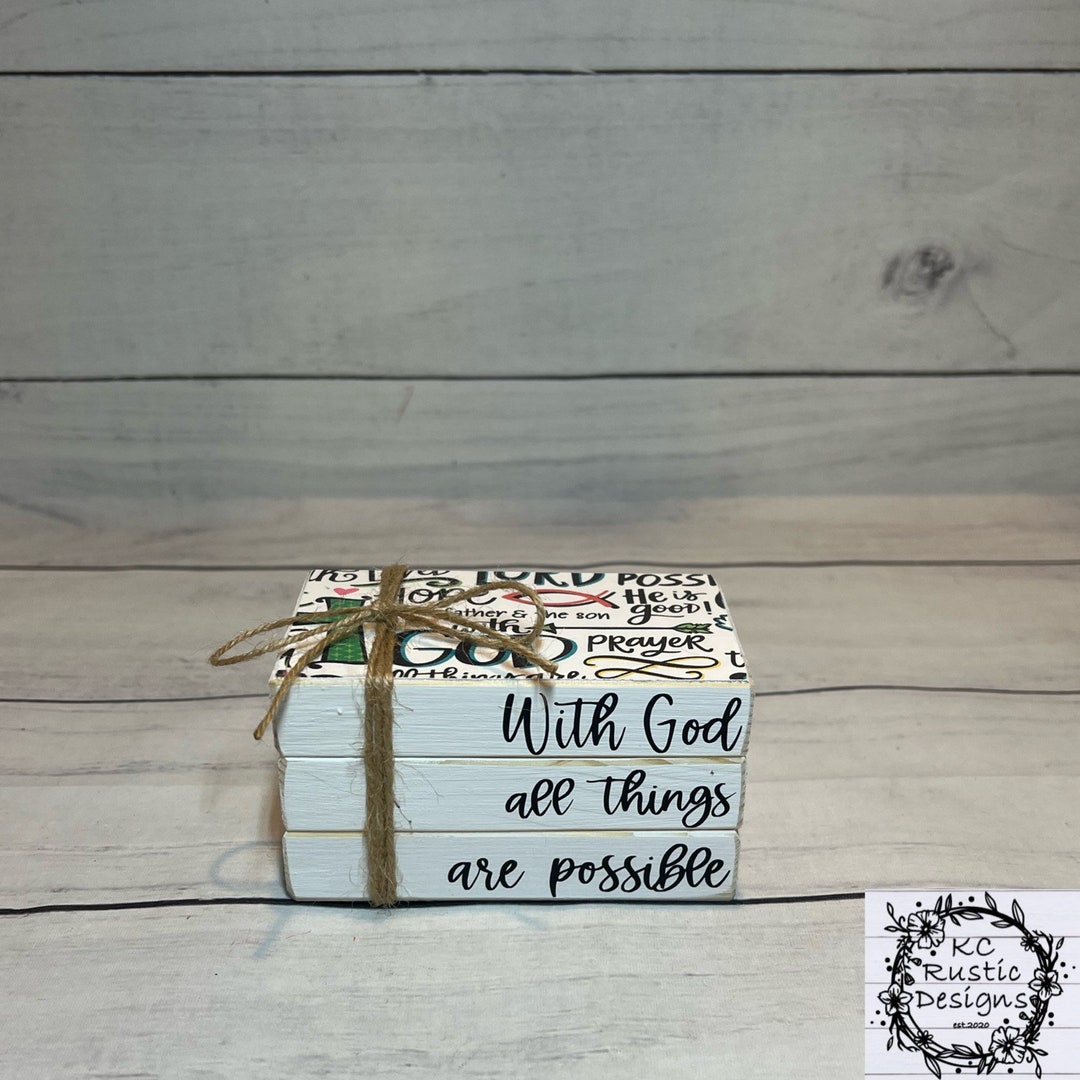 Easter Wood Mini Book Stack/ - Etsy