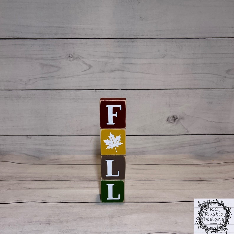 Fall Wood Blocks/ Tiered Tray Decor/ Fall Decor/ Farmhouse/ | Etsy