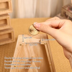 Custom Wooden Letter Money Box, Personalize Initial Money Box With Name ...