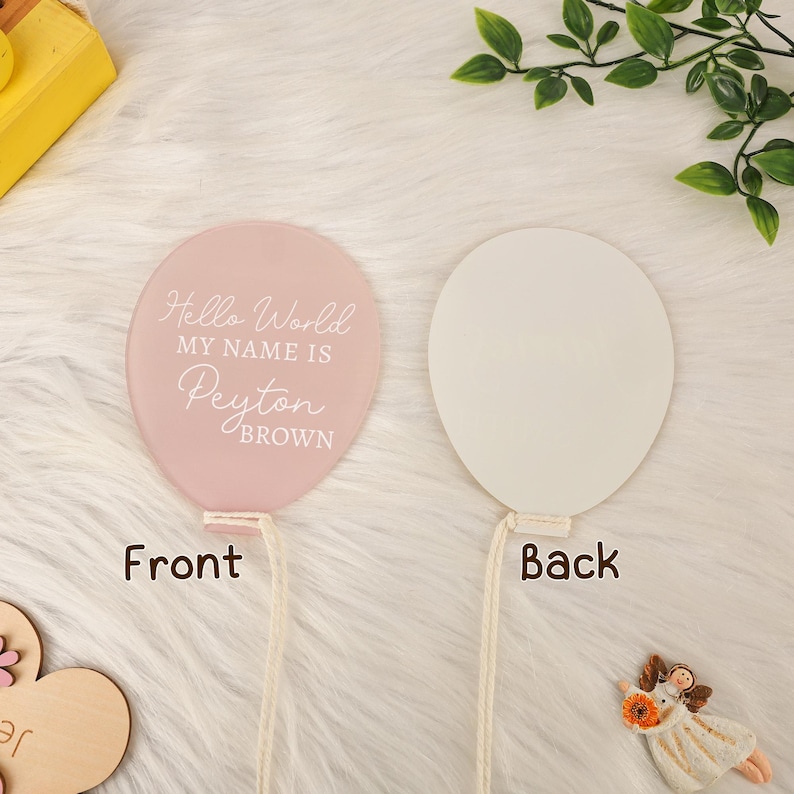 Personalized Baby Name Sign Balloon, Newborn Announcement Sign, Custom ...