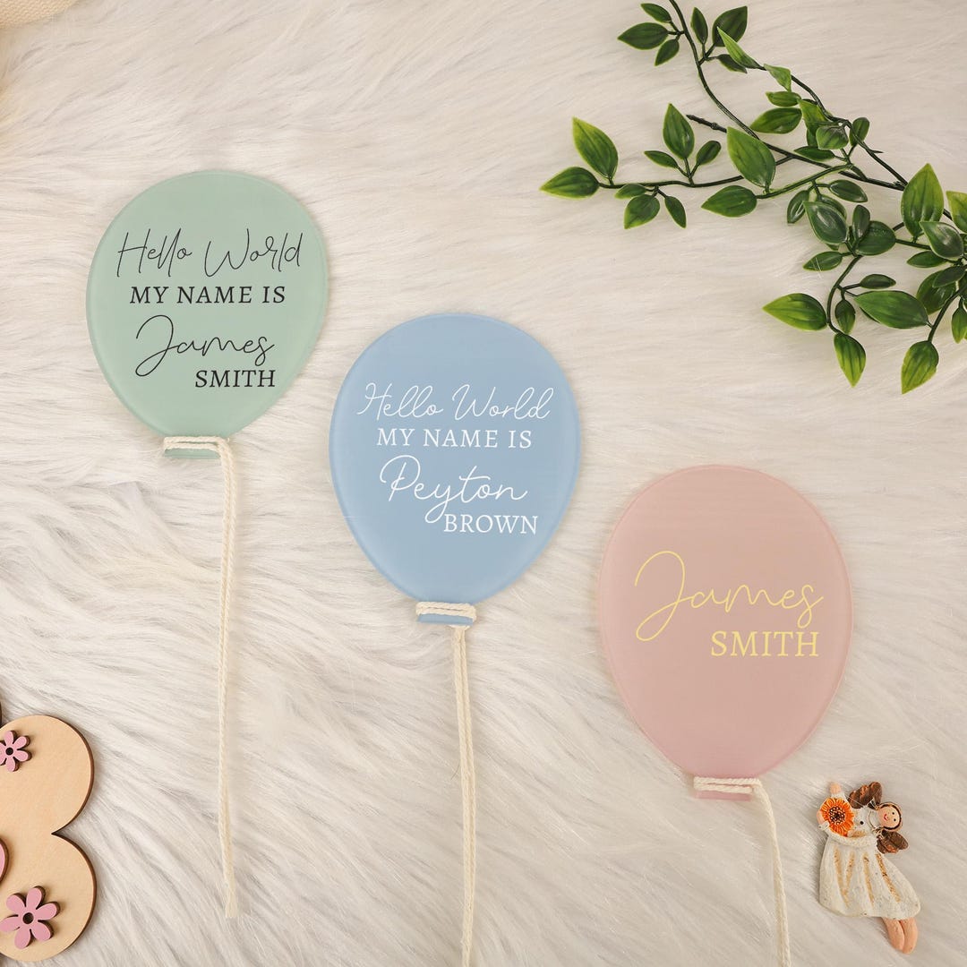 Personalized Baby Name Sign Balloon, Newborn Announcement Sign, Custom ...