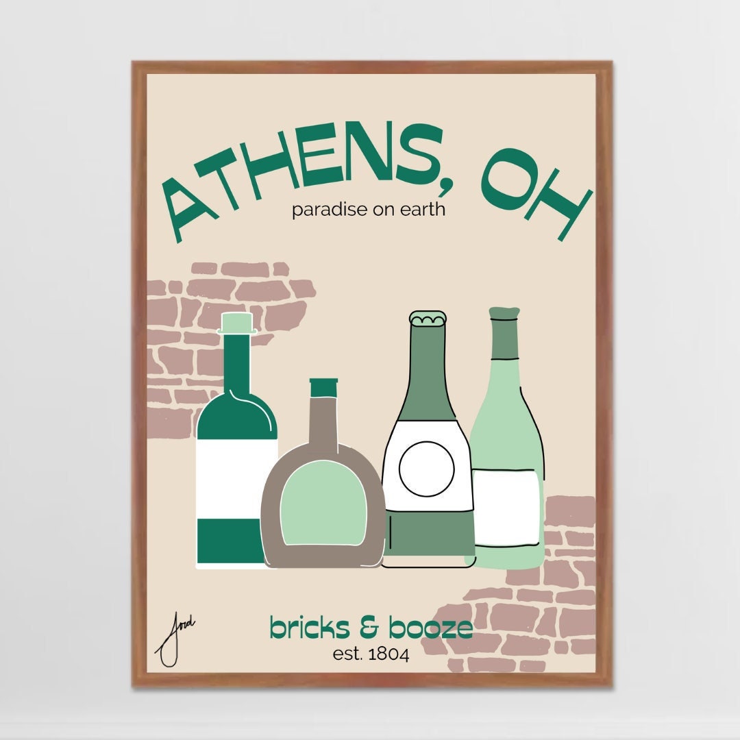 Athens, Ohio University "paradise on Earth" Print- Beige - Etsy