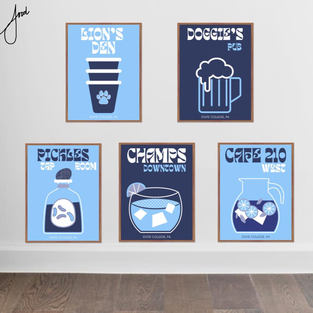 Penn State University Bars | Digital Prints | Set of 5 - Etsy