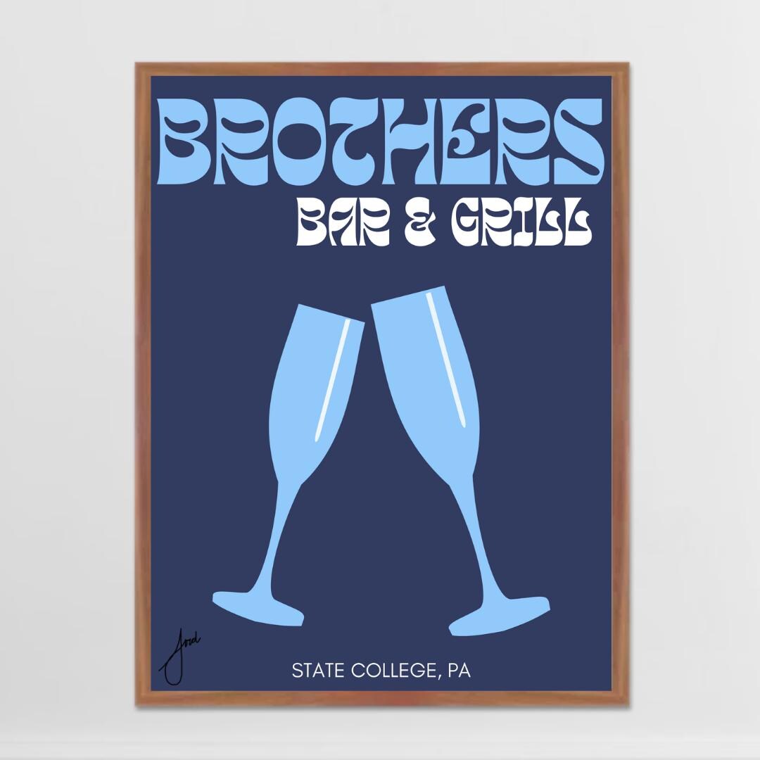 Penn State University Bars | Brothers Bar & Grill | Digital Prints - Etsy