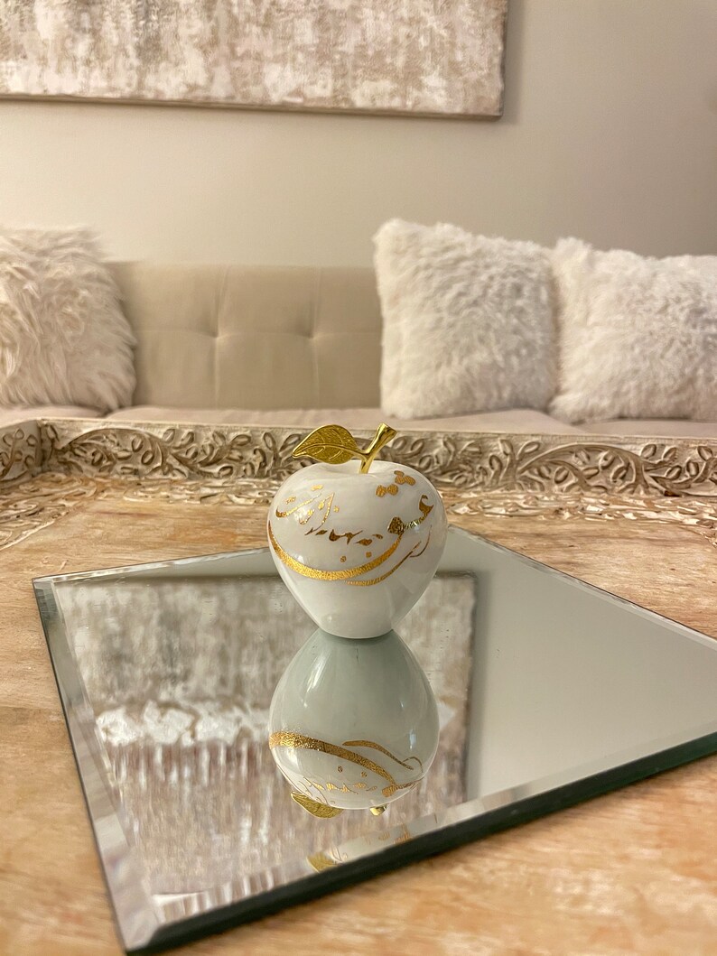 Handmade Farsi Calligraphy Artificial Marble Stone Apple, Great Gift ...