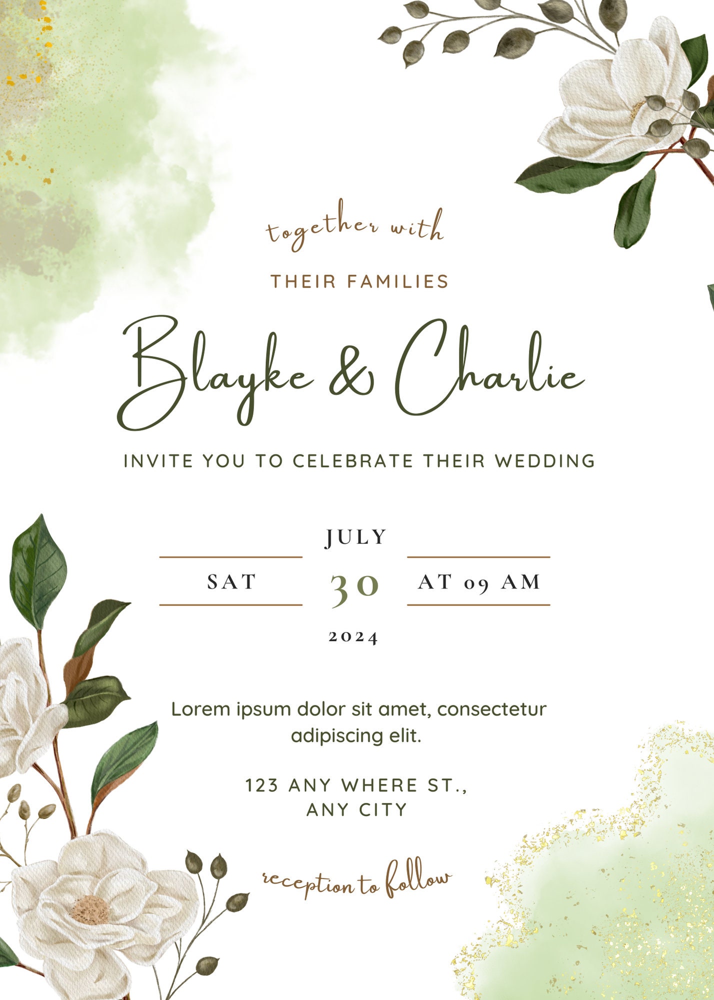 Editable Wedding Invitation Template |wedding Invitation | Invitation ...