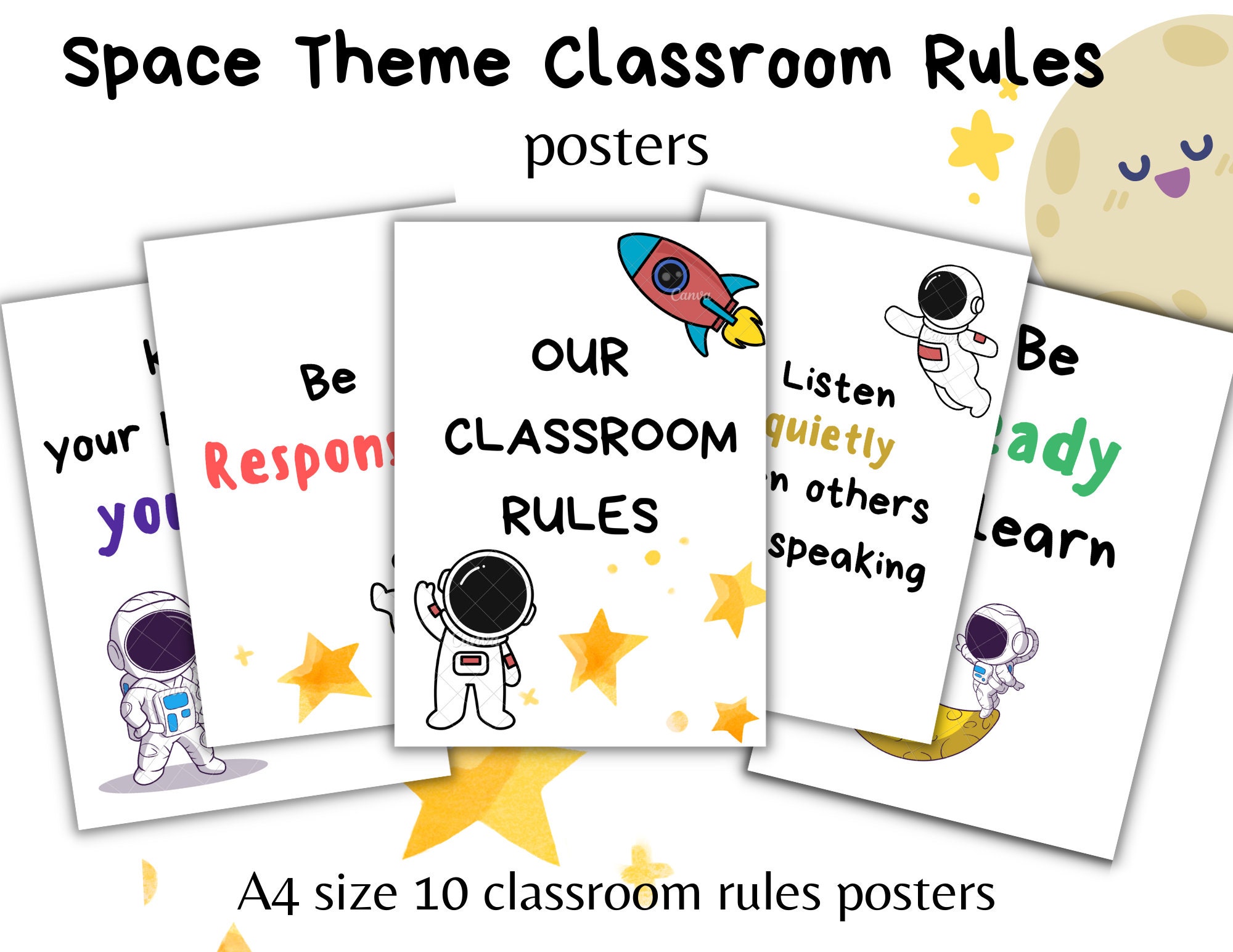 Space Themed Classroom Rules | Class Rules and Expectations | Classroom ...