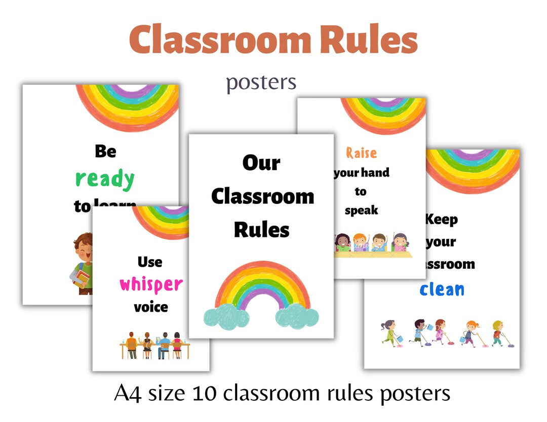 Rainbow Colorful Theme | Classroom Rules and Expectations | Classroom ...