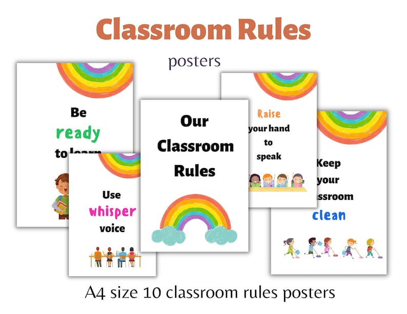 Rainbow Colorful Theme | Classroom Rules and Expectations | Classroom ...