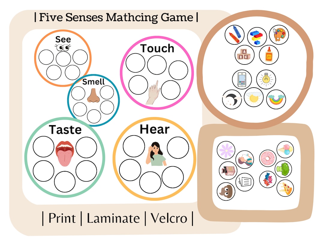 Five Senses Matching Game - Etsy
