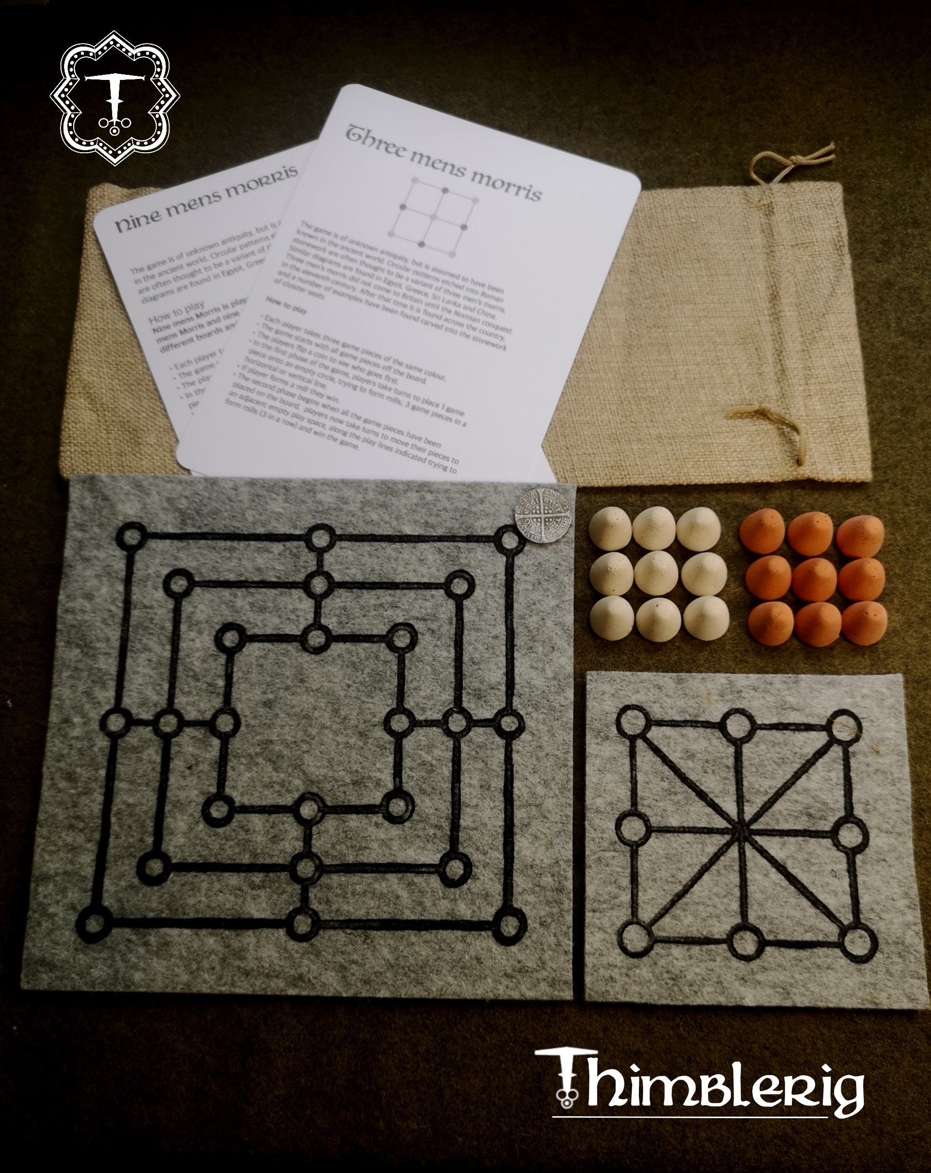 Three, Six and Nine Mens Morris Game Bundle traditional - Etsy