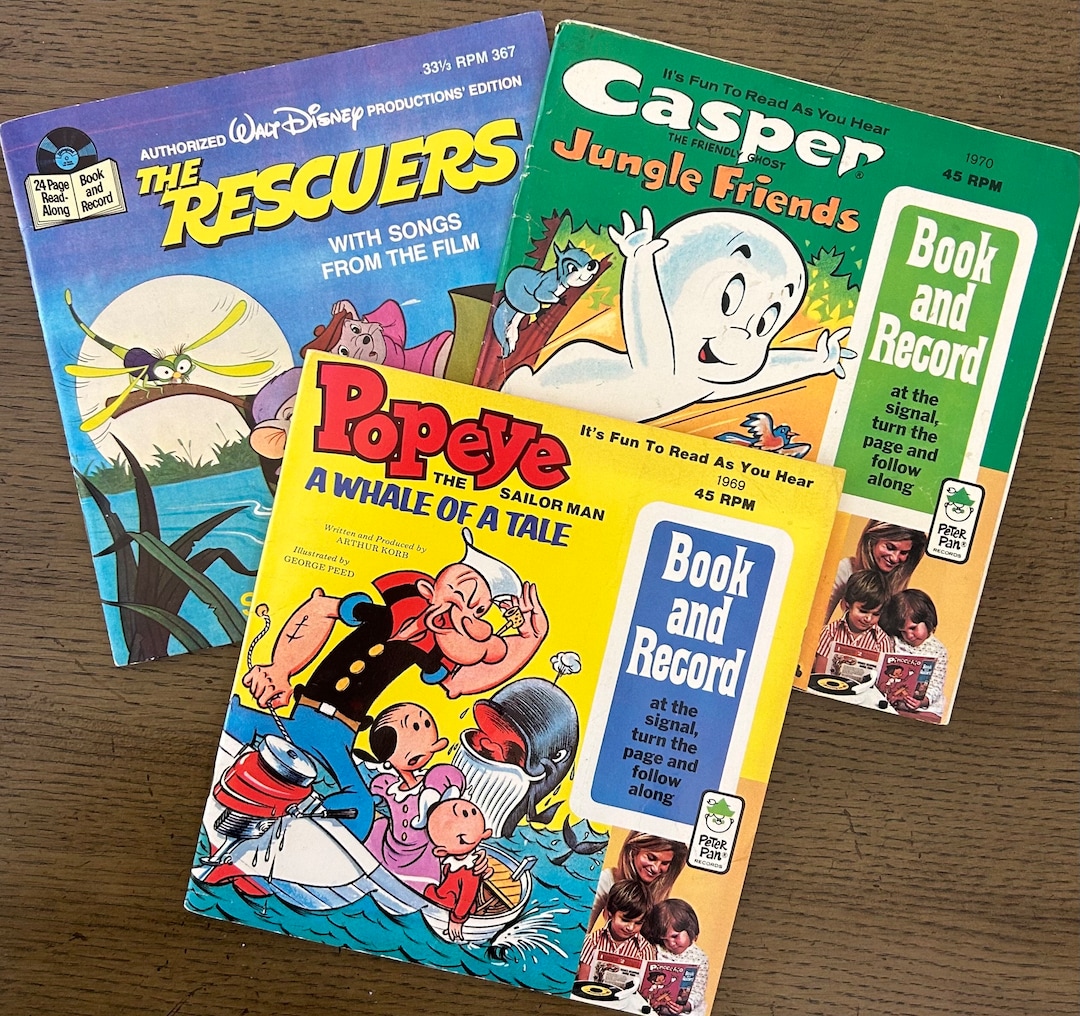 Vintage Selection of Read Along Book and Record Sets Popeye the ...