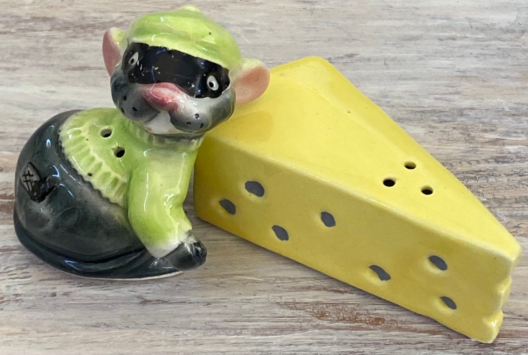 Vintage Bandit Mouse and Cheese Wedge Salt and Pepper Shakers From ...