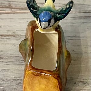 Vintage Small Ceramic Bird on Log Holder / Planter 3 1/2 Made in ...