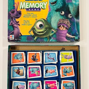 Vintage 2001 Disney Pixar Monsters Inc Memory Game by Milton Bradley ...