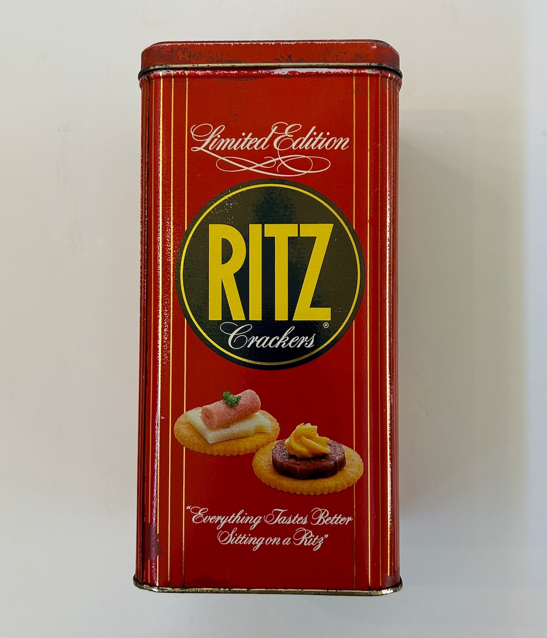 Vintage 1986 RITZ Crackers Limited Edition Oblong 16 Oz Tin Container ...