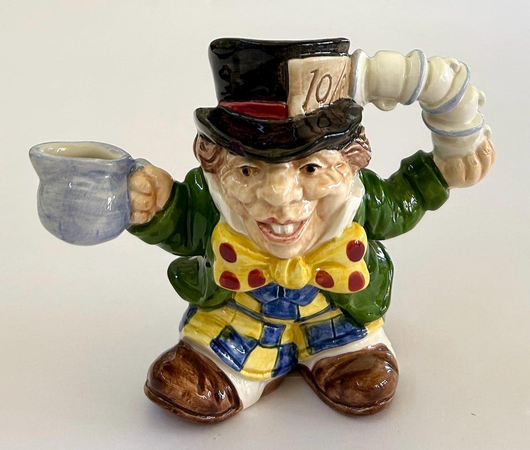 Vintage 1992 Alice in Wonderland Mad Hatter Ceramic Creamer Small ...