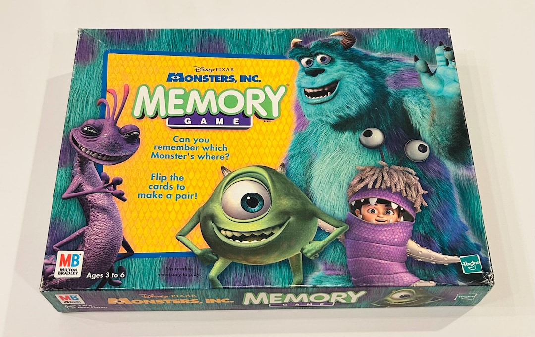 Vintage 2001 Disney Pixar Monsters Inc Memory Game by Milton Bradley ...