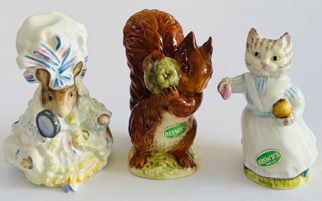 Vintage Selection Beatrix Potter BP2 Gold Oval Porcelain Collectible ...
