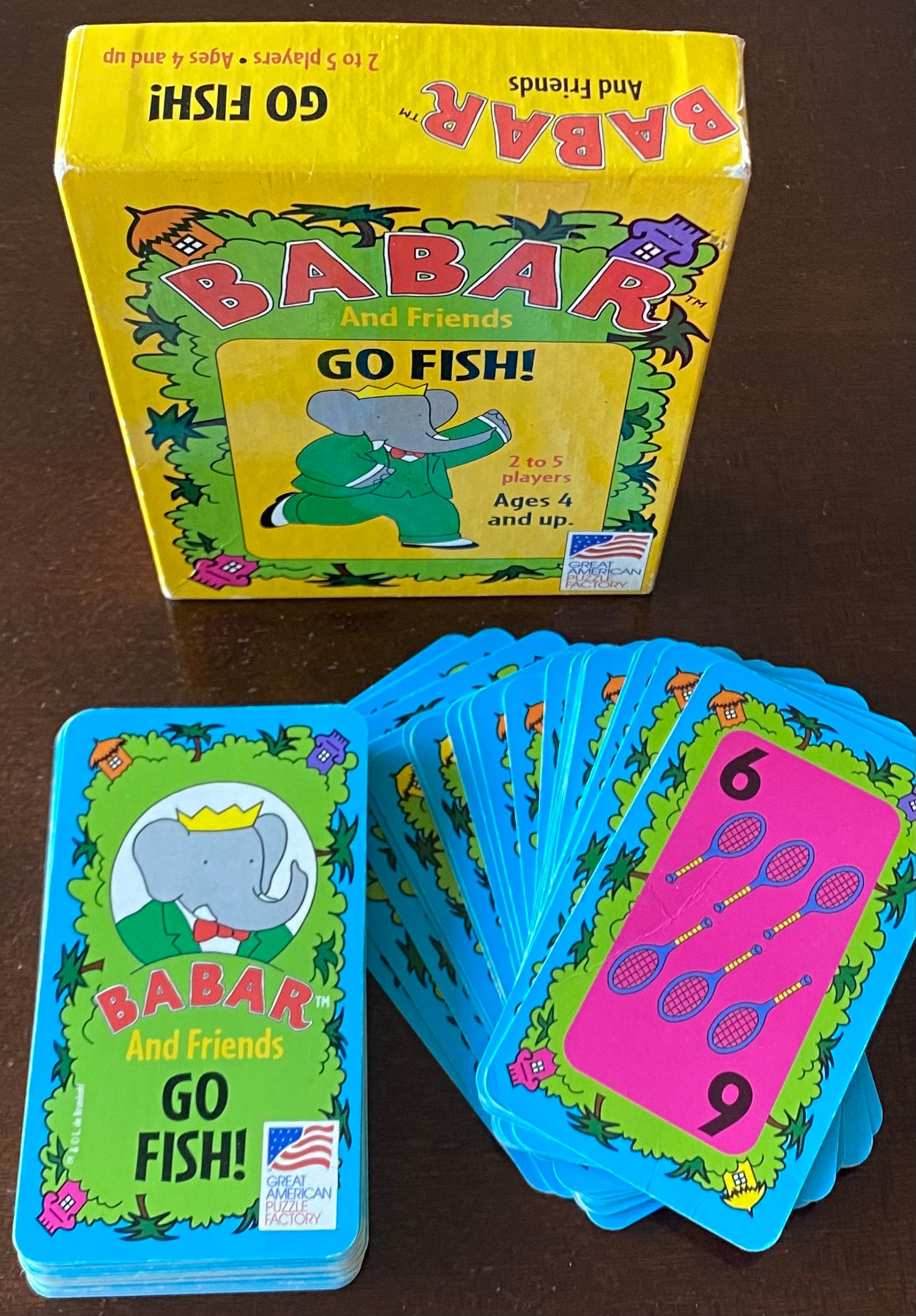 Vintage BABAR and Friends Go Fish Card Game by Great American - Etsy