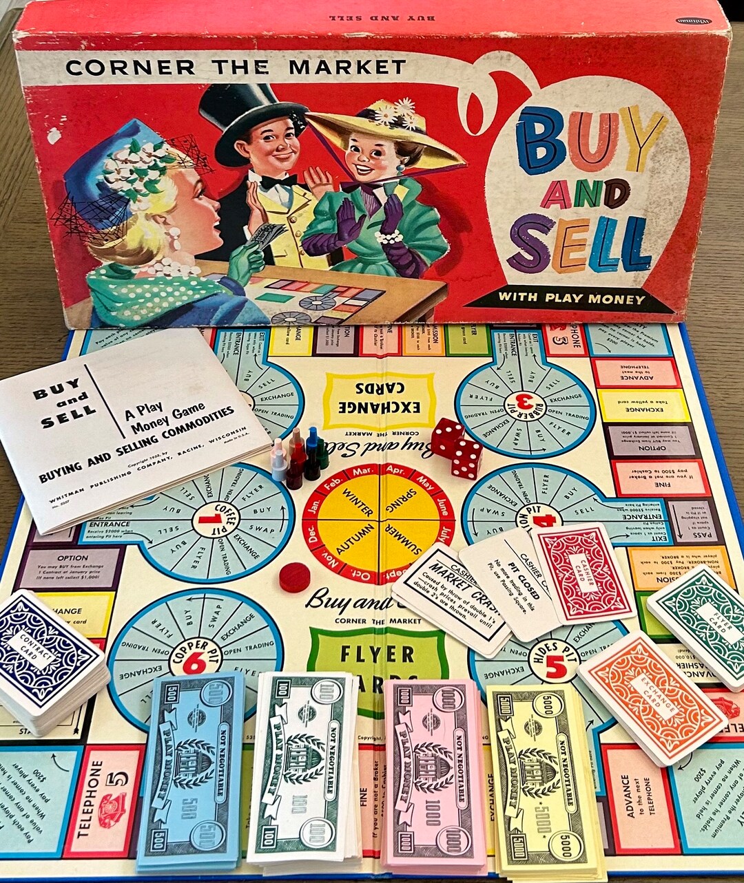 Vintage 1953 Buy and Sell Commodities Board Game by Whitman Publishing ...
