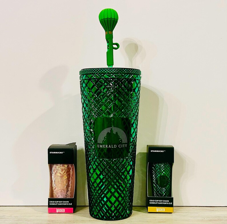 Collectible Starbucks WICKED Emerald City Tumbler & Keychains - Etsy