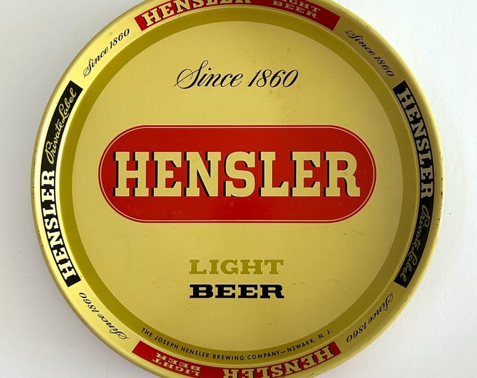 Vintage HENSLER Light Beer 12 Inch Round Metal Drink Tray Hensler ...