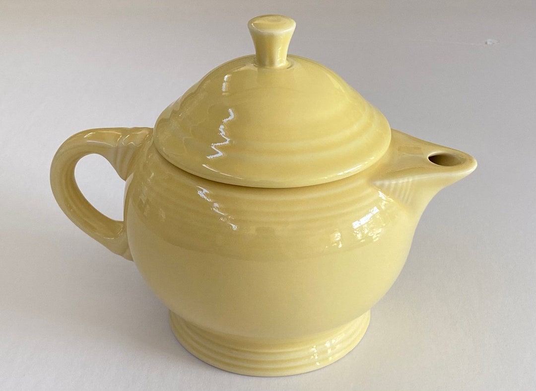 Vintage Homer Laughlin Fiestaware Miniature Pale Yellow Ceramic Teapot ...