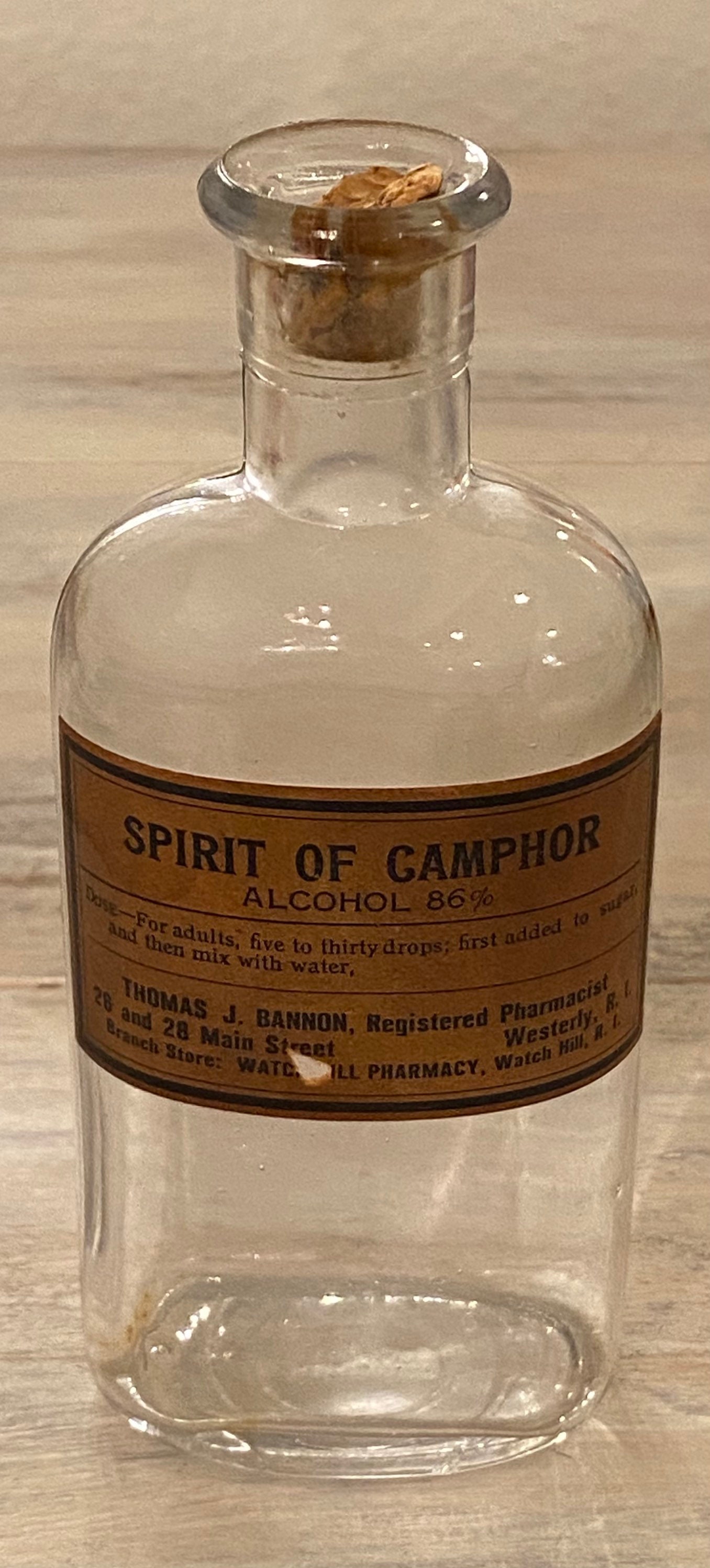 Vintage Clear Glass Medicine Jar Spirit of Camphor Alcohol 86% - Etsy
