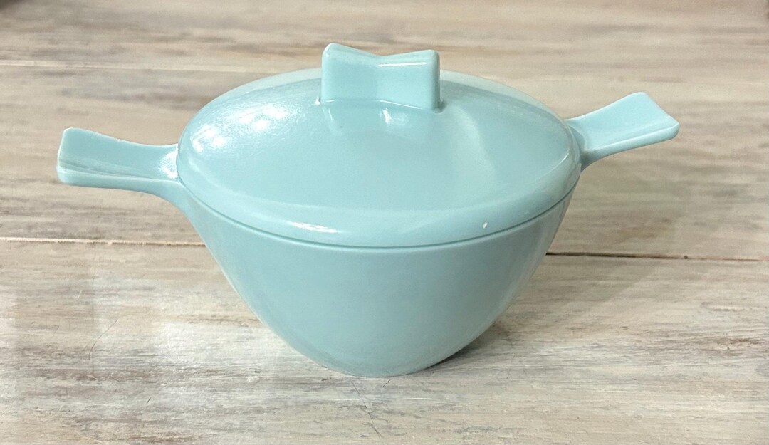 Vintage MCM Turquoise MELMAC Sugar Dish Set Made in USA - Etsy