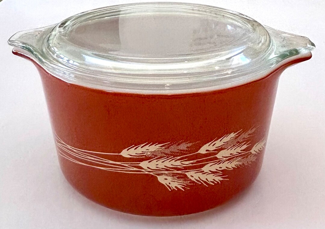 Vintage Pyrex Autumn Harvest Wheat Round 473B Casserole Dish - Etsy
